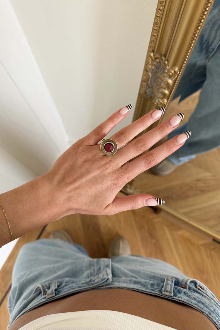 Deloris Red Circle Ring – Never Fully Dressed