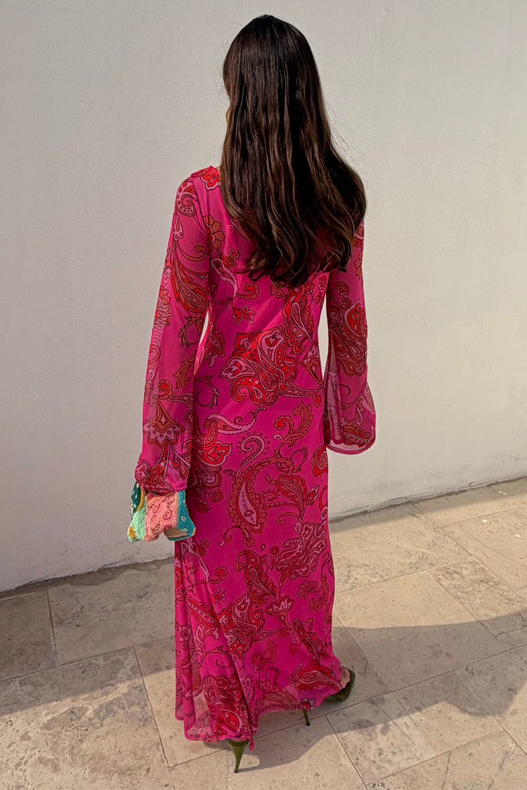 Pink Paisley Mesh Dress – Never Fully Dressed