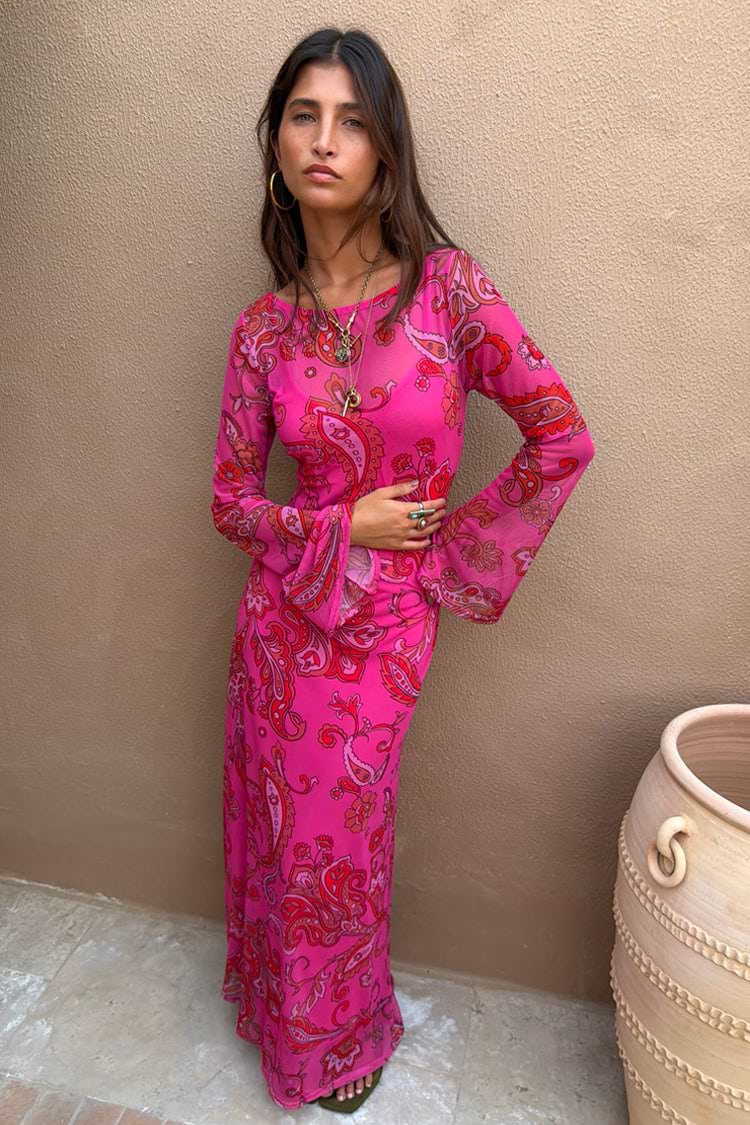 Pink Paisley Mesh Dress – Never Fully Dressed