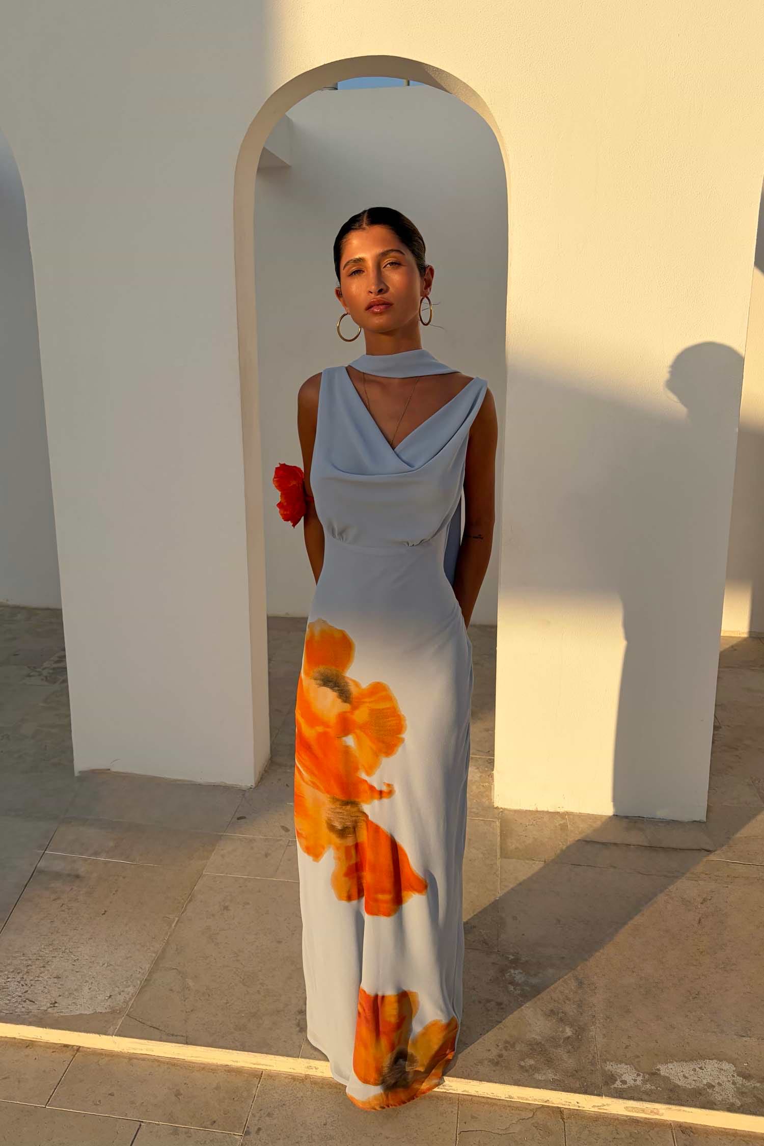 Ice Blue Floral Sophie Dress – Never Fully Dressed