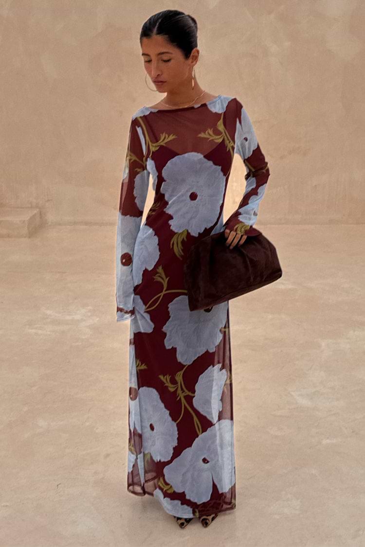 Burgundy & Blue Poppy Aria Dress – Never Fully Dressed