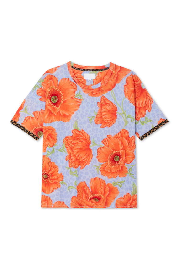 Blue Poppy Print Jersey Pyjamas – Never Fully Dressed