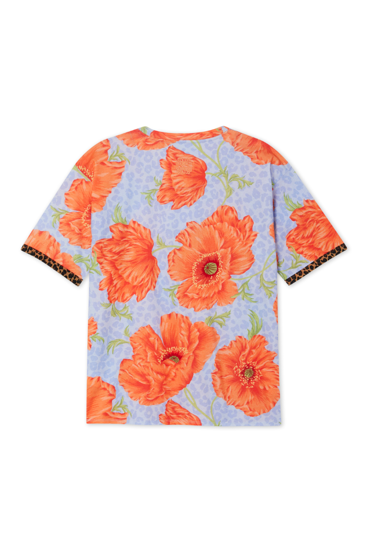 Blue Poppy Print Jersey Pyjamas – Never Fully Dressed