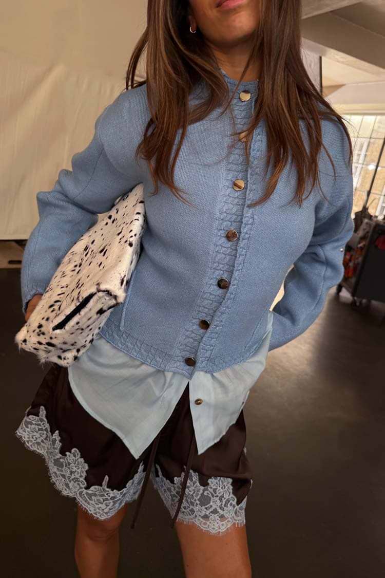 Ice Blue Studded Cardigan – Never Fully Dressed
