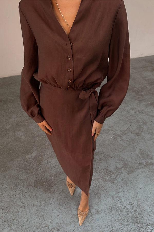 Chocolate Midi Miley Shirt Dress – Never Fully Dressed
