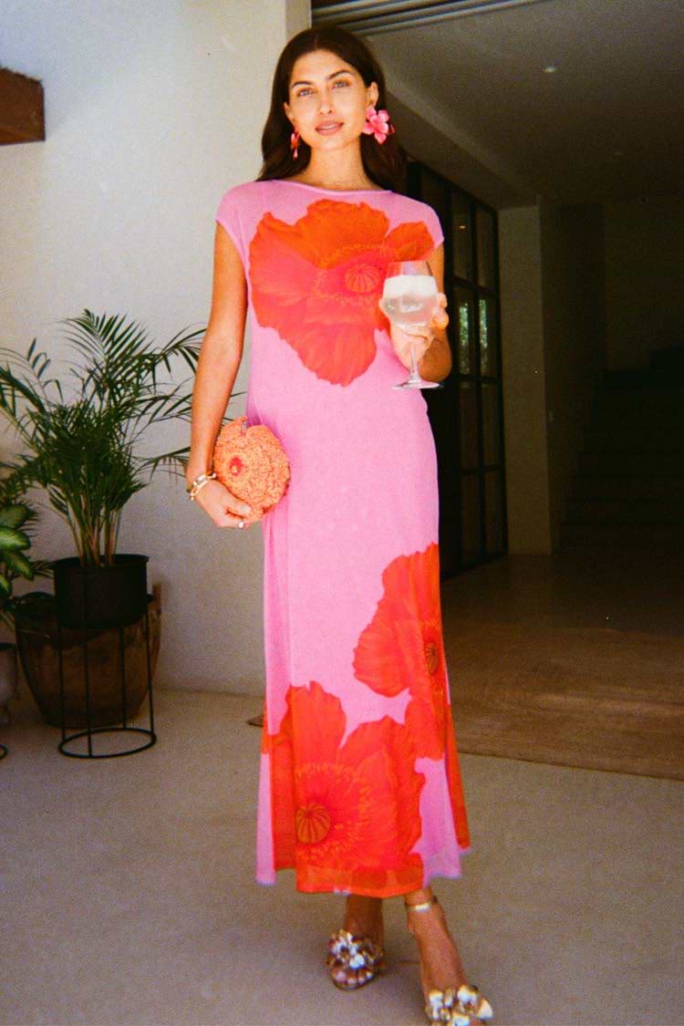 Pink Poppy Sleeveless Mesh Dress – Never Fully Dressed