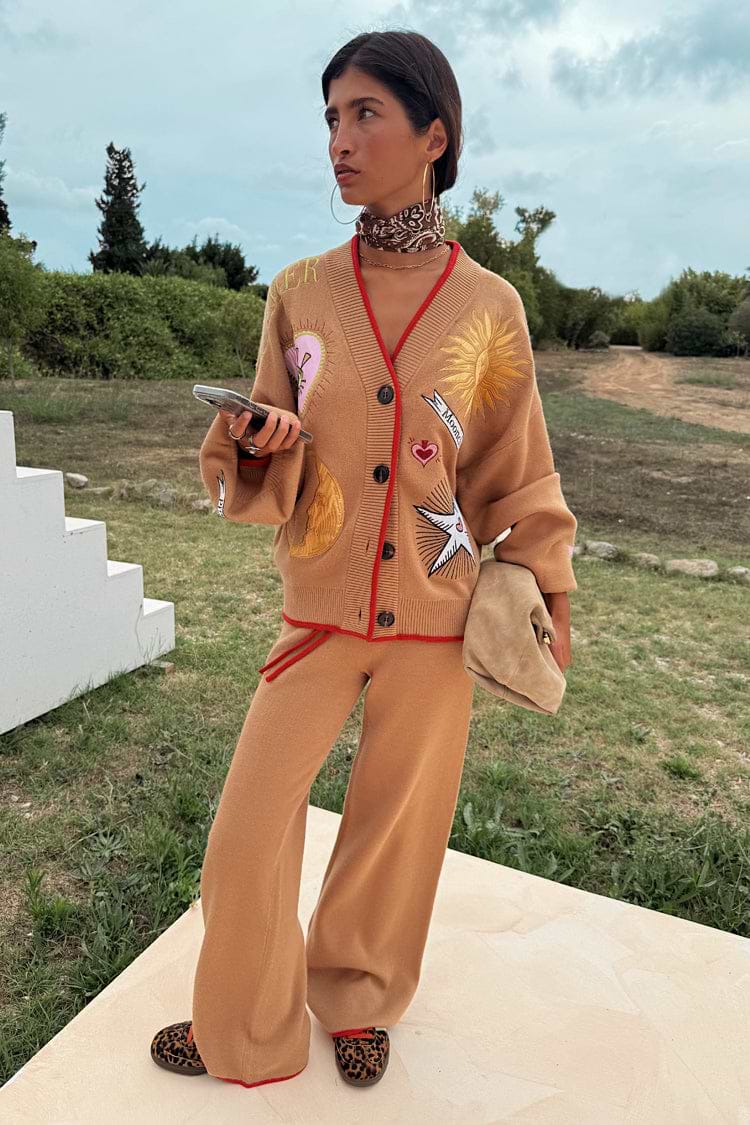 Camel Wide Leg Joggers – Never Fully Dressed