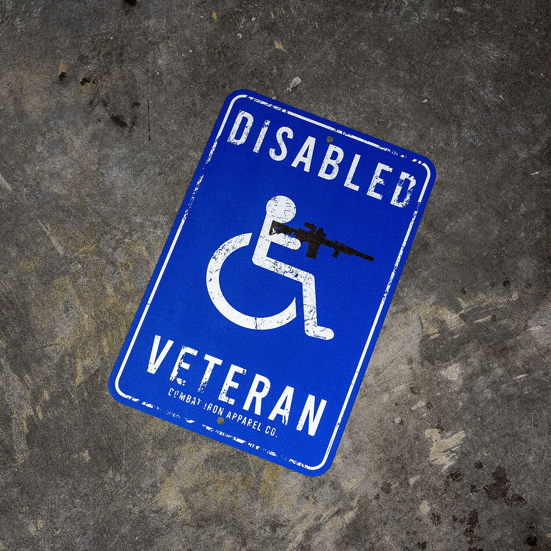 Disabled Veteran Metal Wall Mounted Sign | Combat Iron Apparel Co.