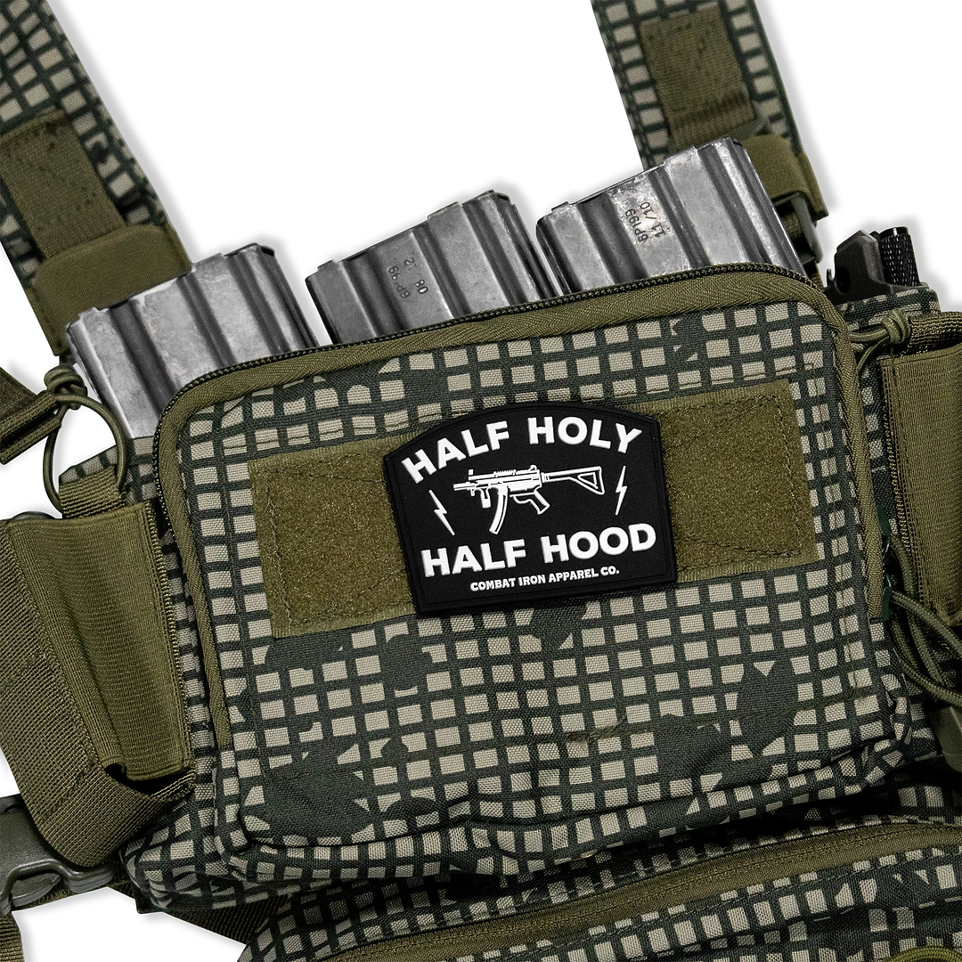 Half Holy Half Hood PVC Patch | Combat Iron Apparel Co.