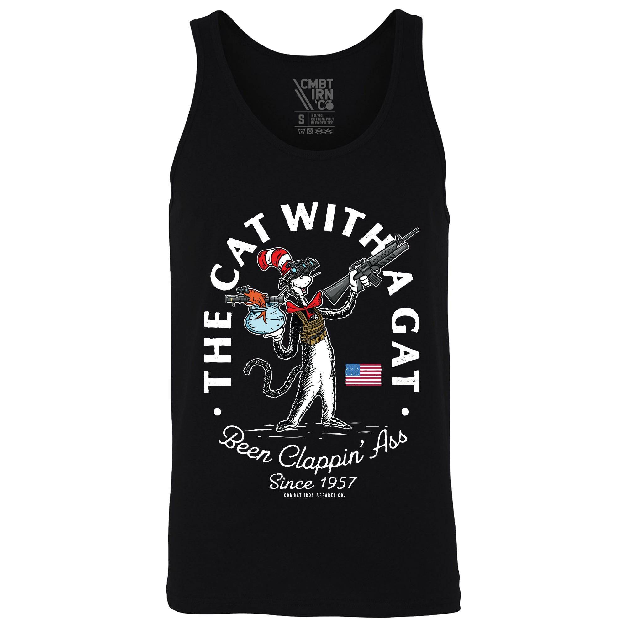 Cat With A Gat Men's Tank | Combat Iron Apparel Co.