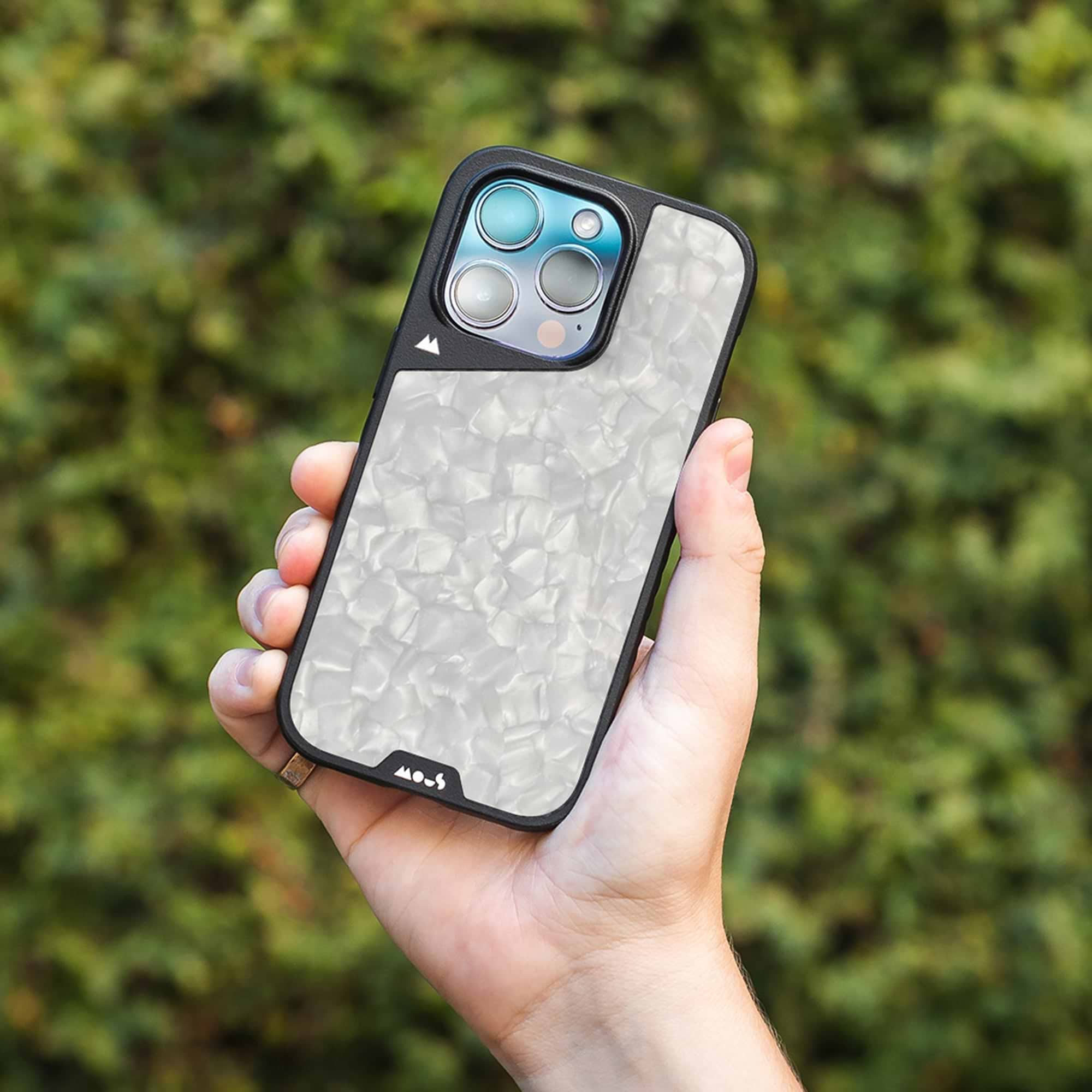 Mous | MagSafe® Compatible Silver Pearl Phone Case Mous | MagSafe® Compatible Silver Pearl Phone Case