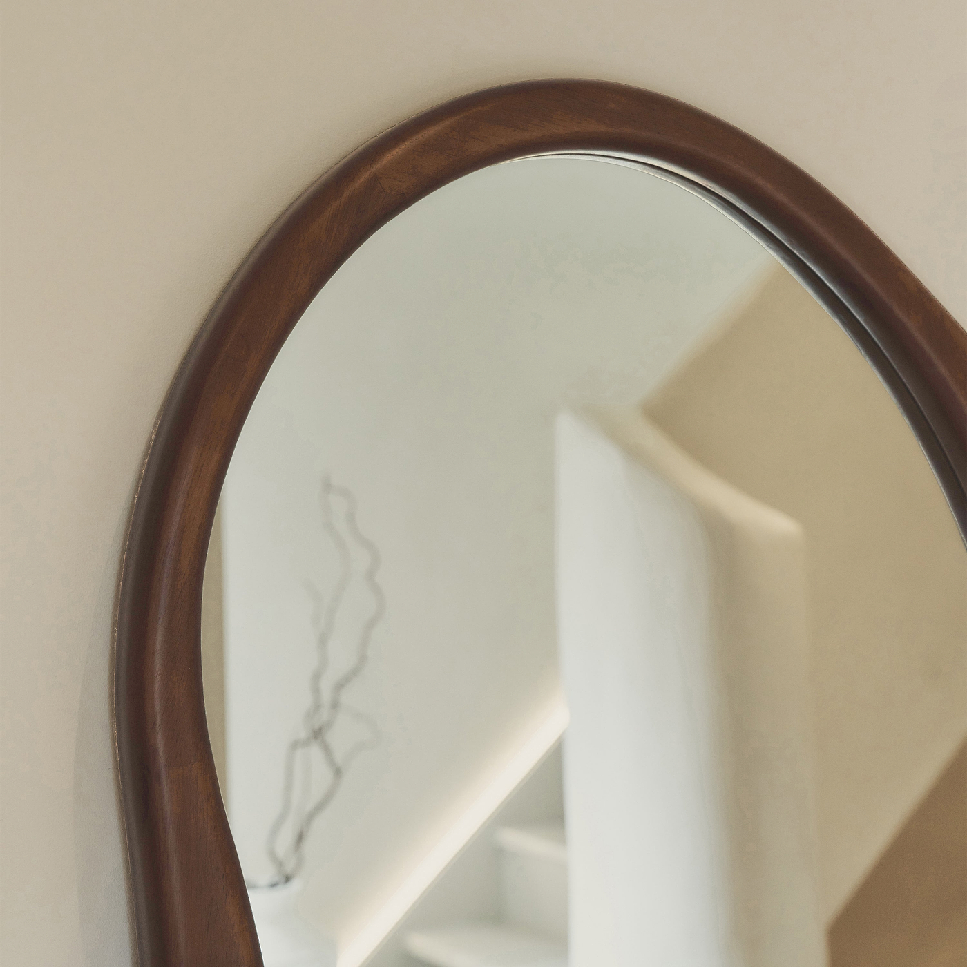 Arcurva - Large Full Length Dark Wood Irregular Mirror 170cm x 85cm