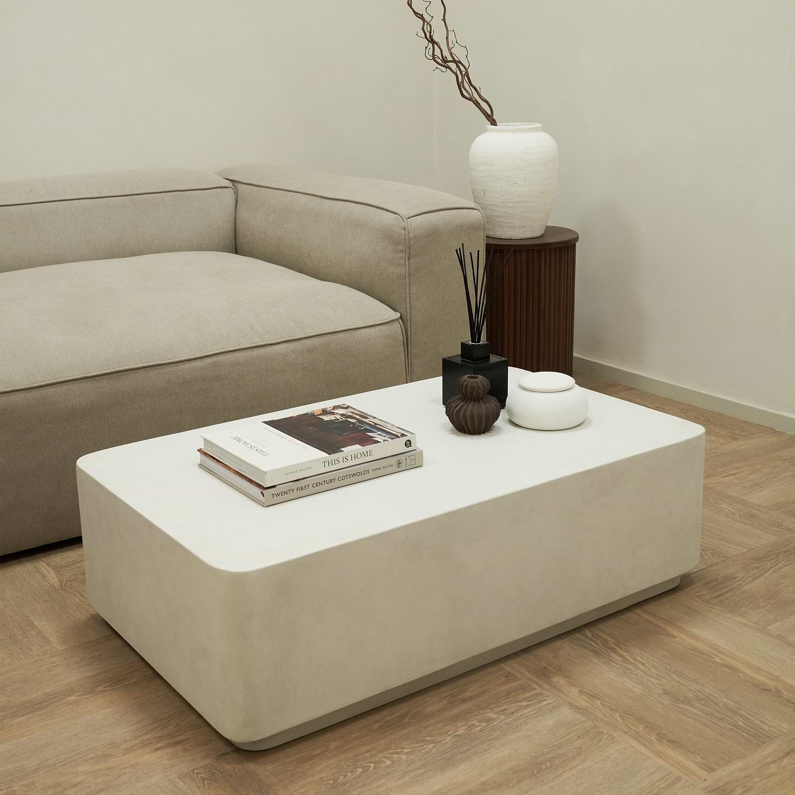 Minimal Concrete Rectangular Coffee Table Large - Angelo