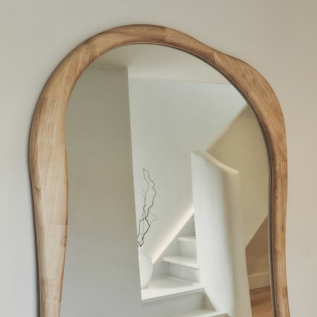 Arcurva Extra Large Full Length Light Wood Irregular Mirror 190x110cm