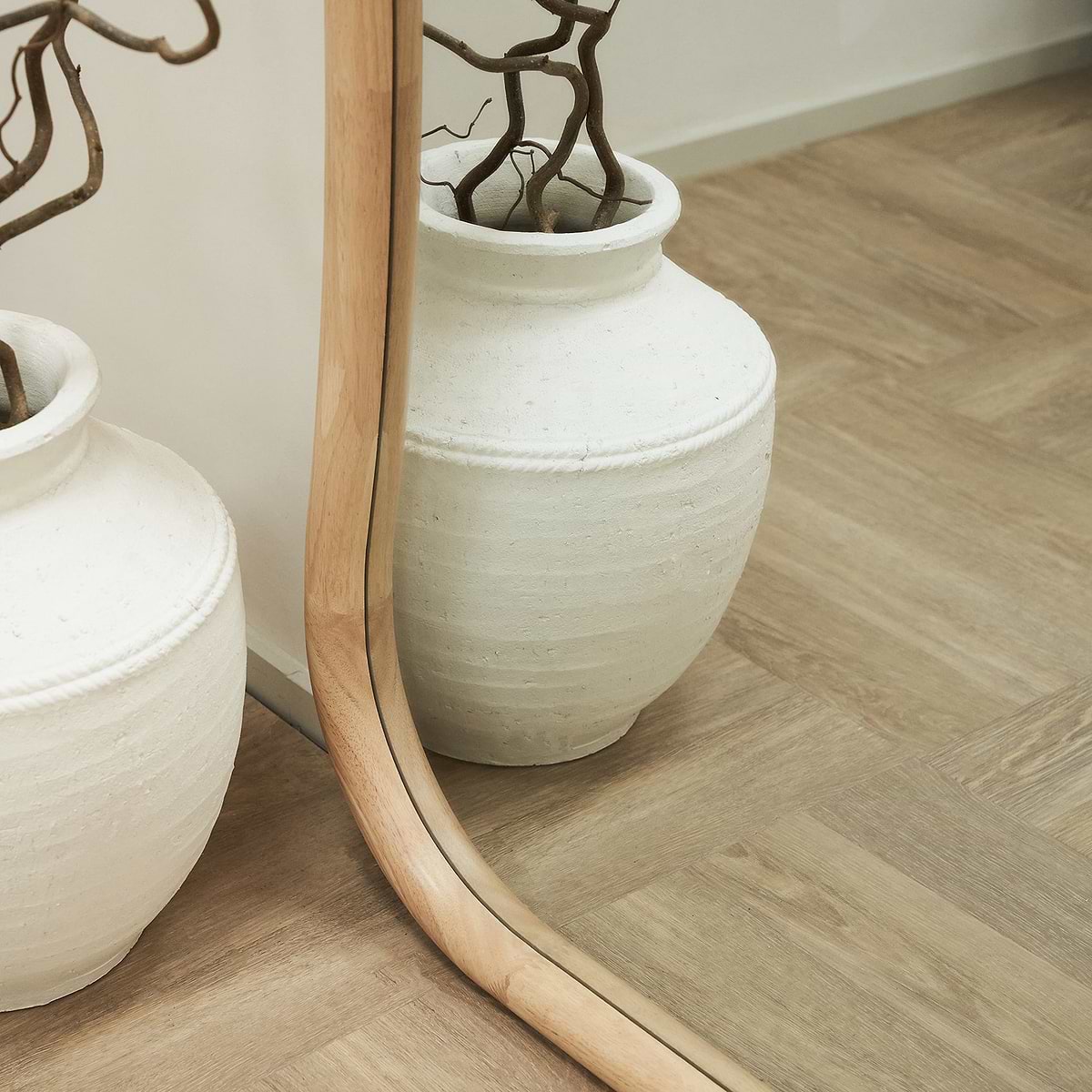 Aaliyah - Extra Large Full Length Light Wood Irregular Mirror 180cm x