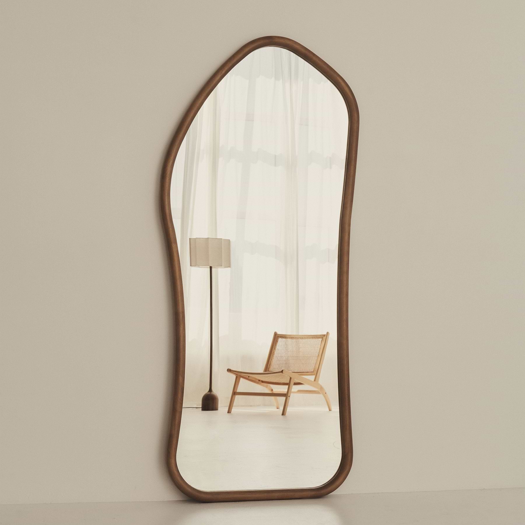 Aaliyah - Large Full Length Warm Wood Irregular Mirror 180cm x 80cm