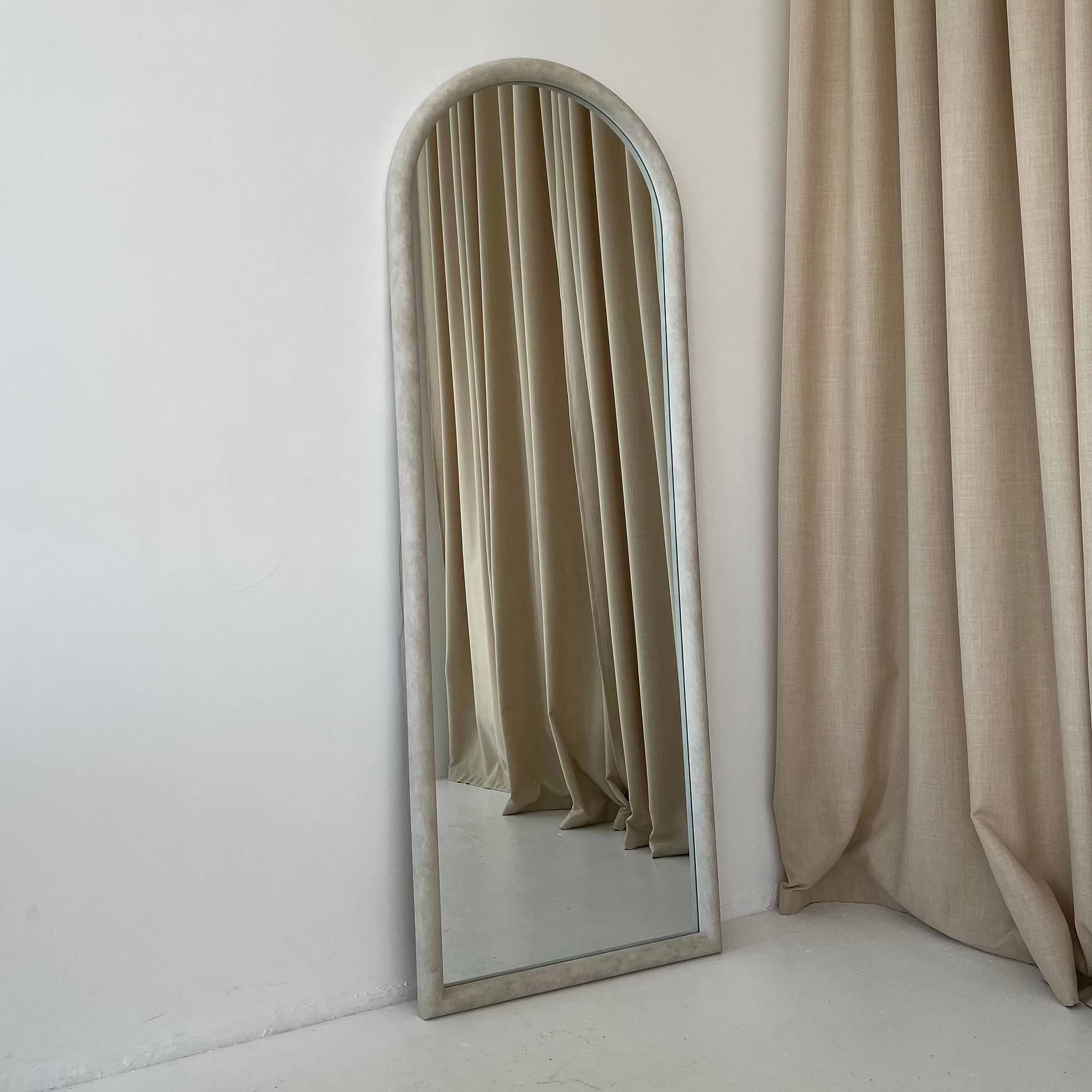Full Length Large Arched Concrete Mirror 172cm x 60cm - Amora