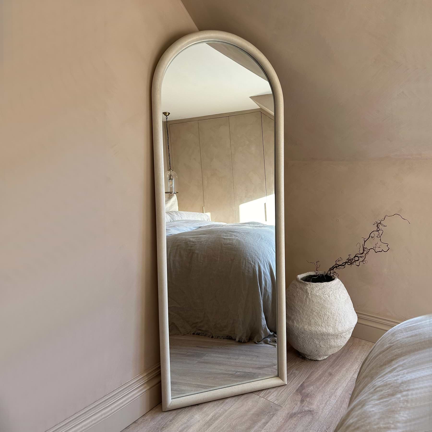 Full Length Large Arched Concrete Mirror 172cm x 60cm - Amora