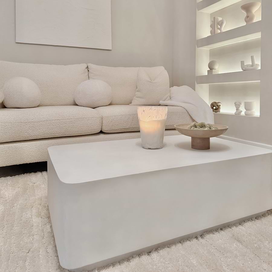 Minimal Concrete Rectangular Coffee Table Large - Angelo