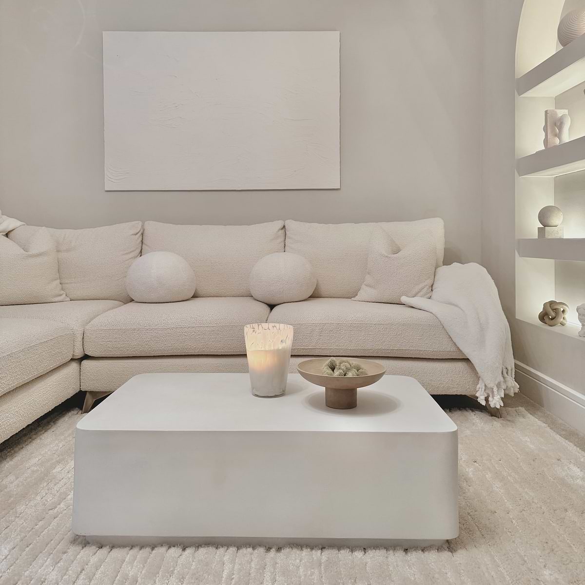 Minimal Concrete Rectangular Coffee Table Large - Angelo