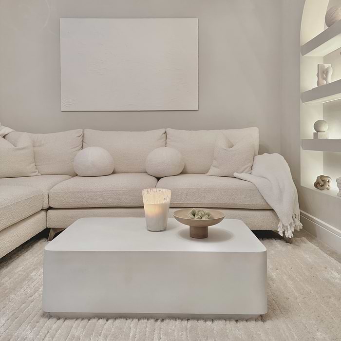 Minimal Concrete Rectangular Coffee Table Large - Angelo