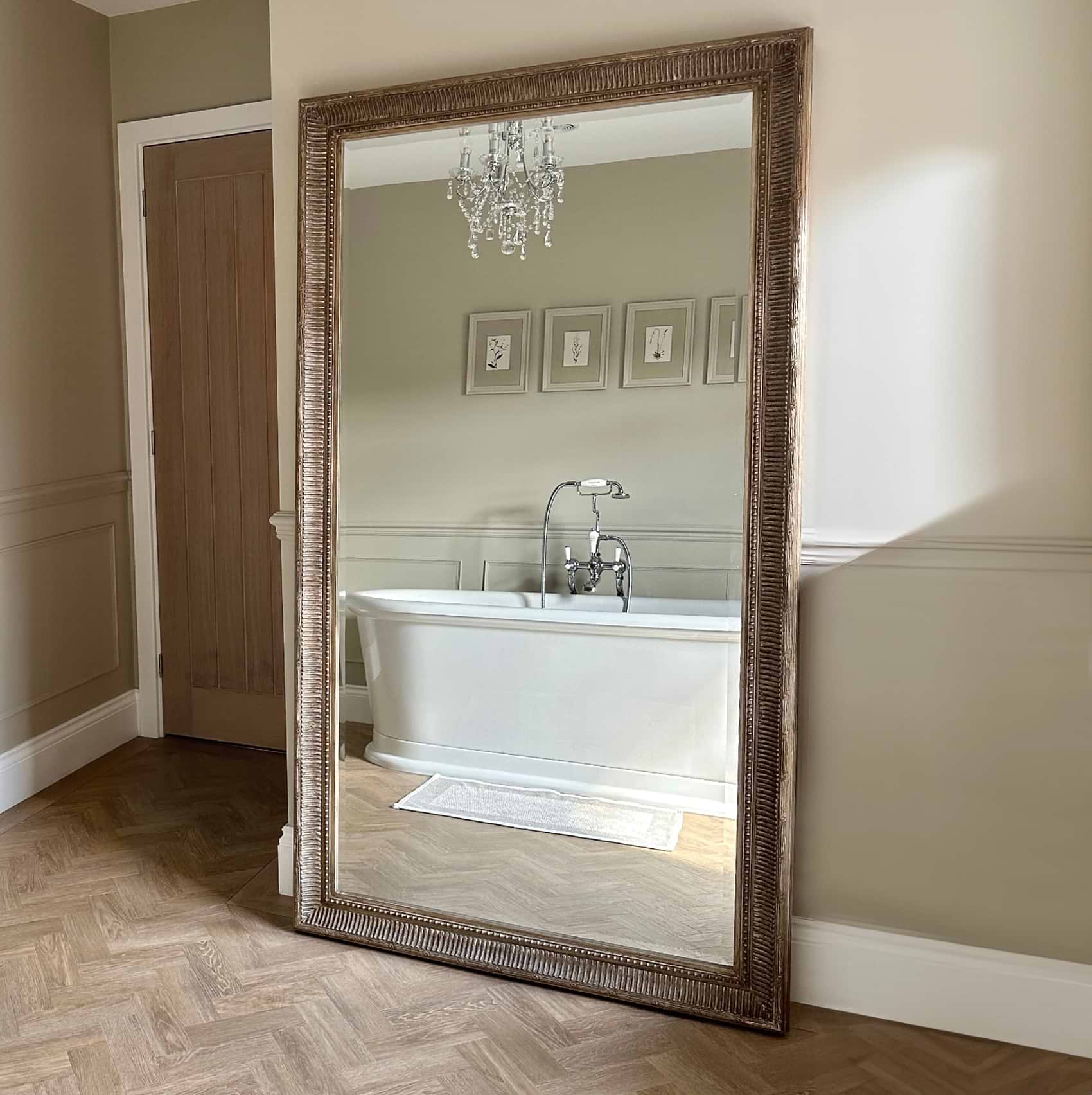 Full Length Washed Wood Extra Large Mirror 185cm x 100cm- Antoine