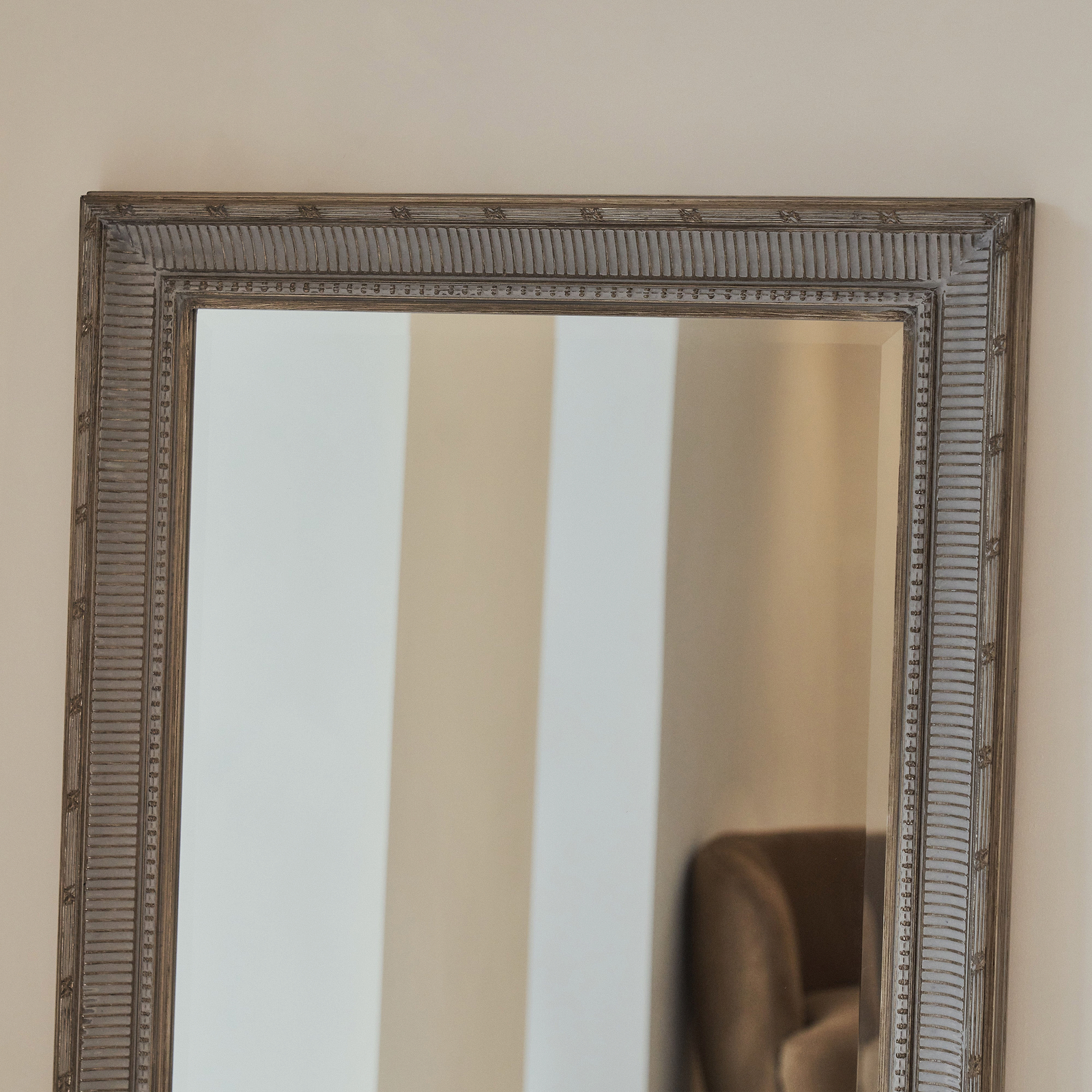 Full Length Large Washed Wood Mirror 166cm x 79cm - Antoine