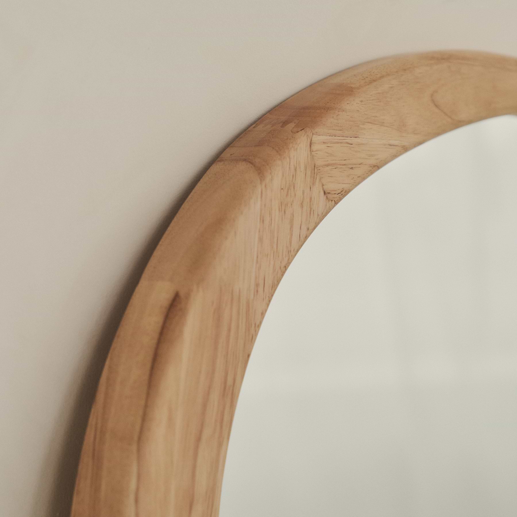 Large Overmantle Light Wood Irregular Mirror 130cm x 80cm - Arcurva