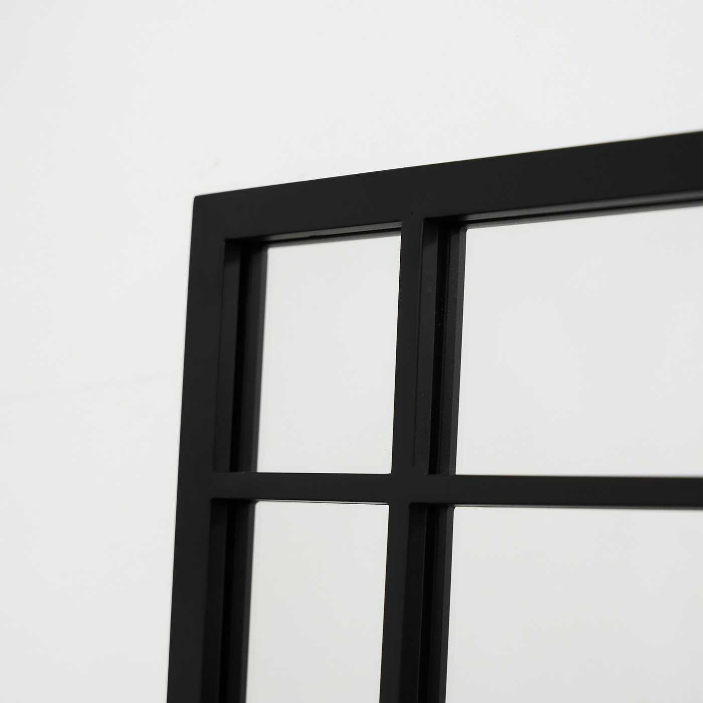 Black Industrial Metal Wall Mirror 100cm x 70cm - Bexley