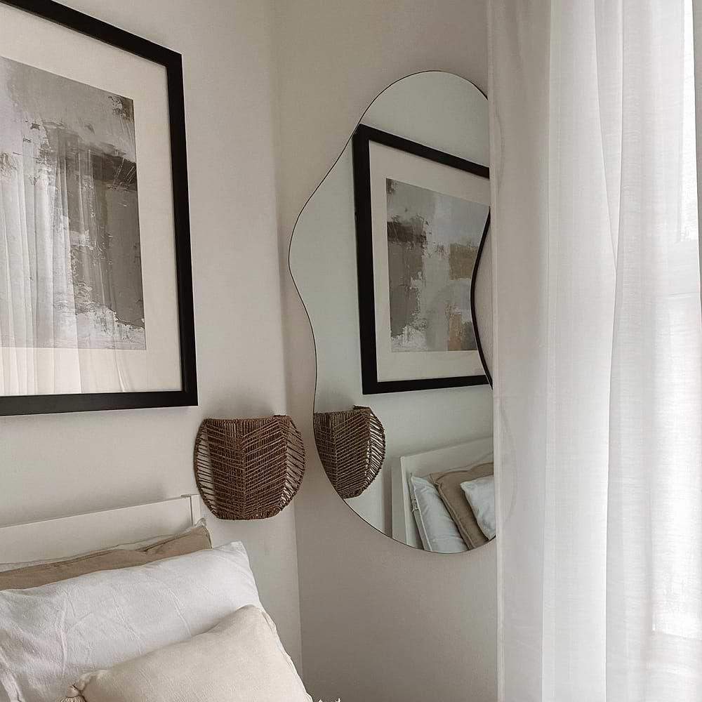 Large Frameless Irregular Pond Mirror 120cm x 70cm - Edge