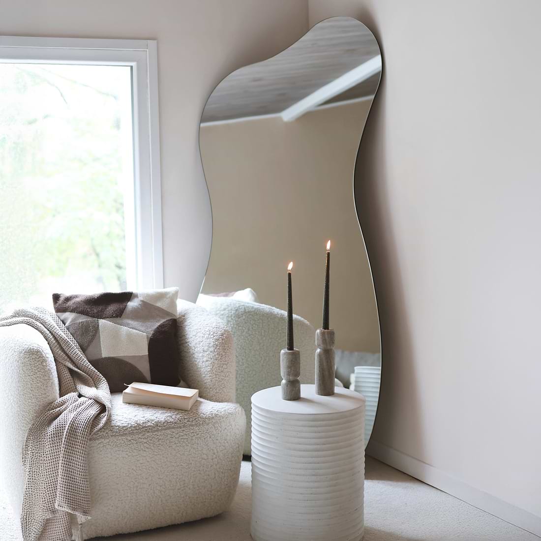 Large Frameless Full Length Pond Mirror 170cm x 80cm- Edge