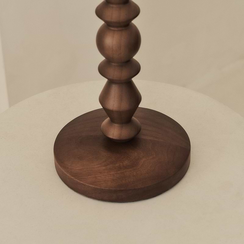 Ivy - Dark Wood Drum Shade Table Lamp