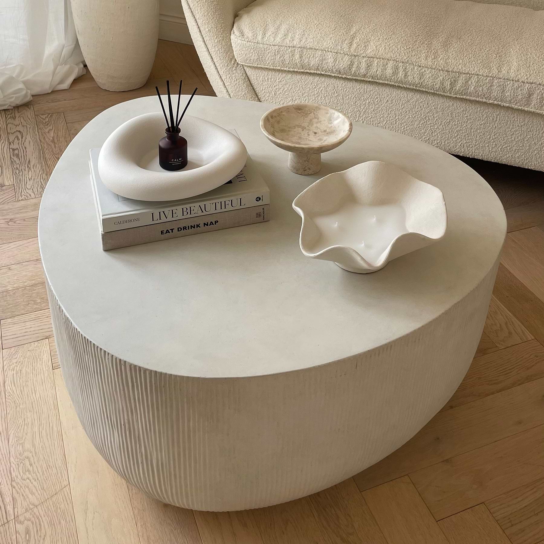 Minimal Concrete Irregular Shaped Coffee Table Large - Leonardo