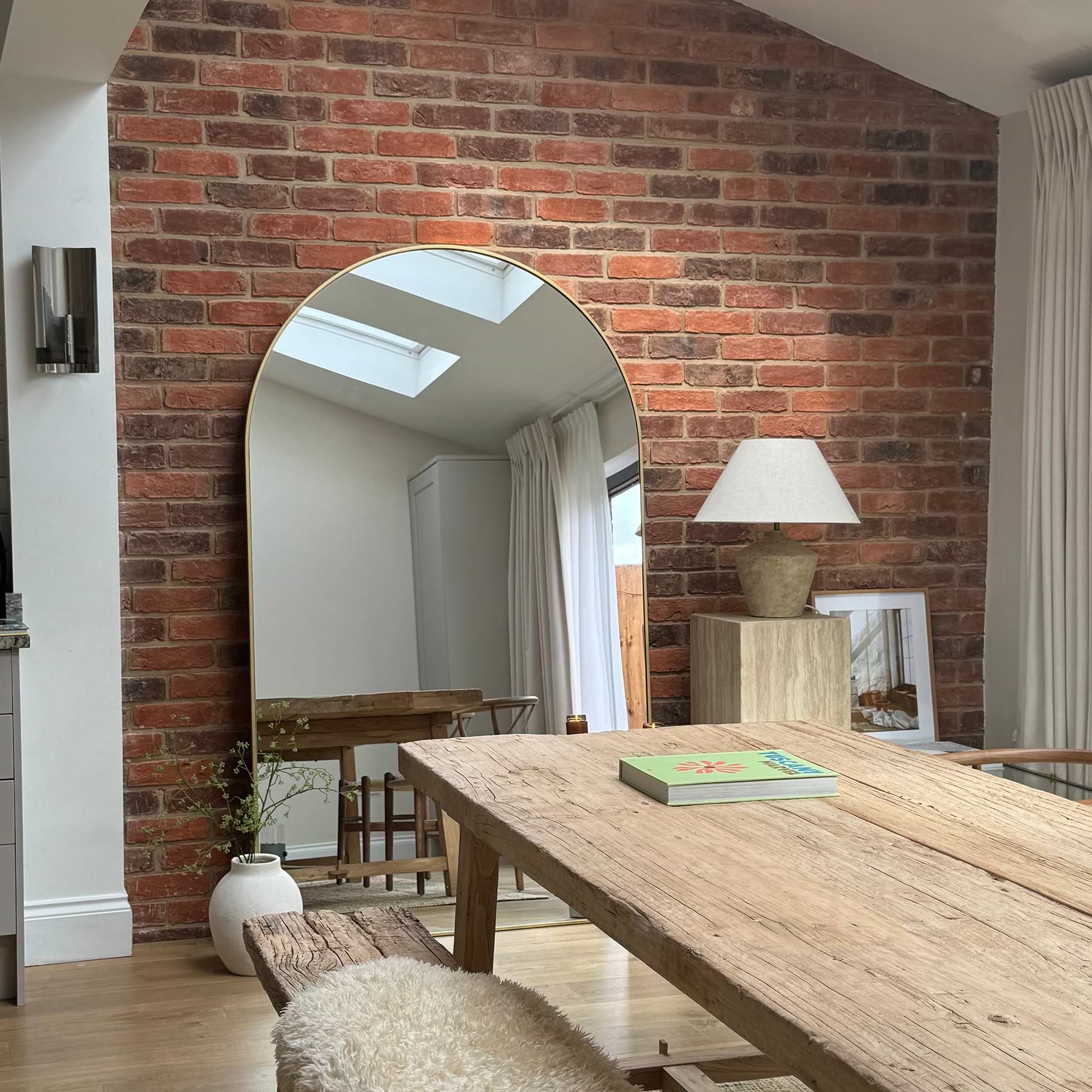 Gold Full Length Arched Metal Mirror 200cm x 120cm - Liberty