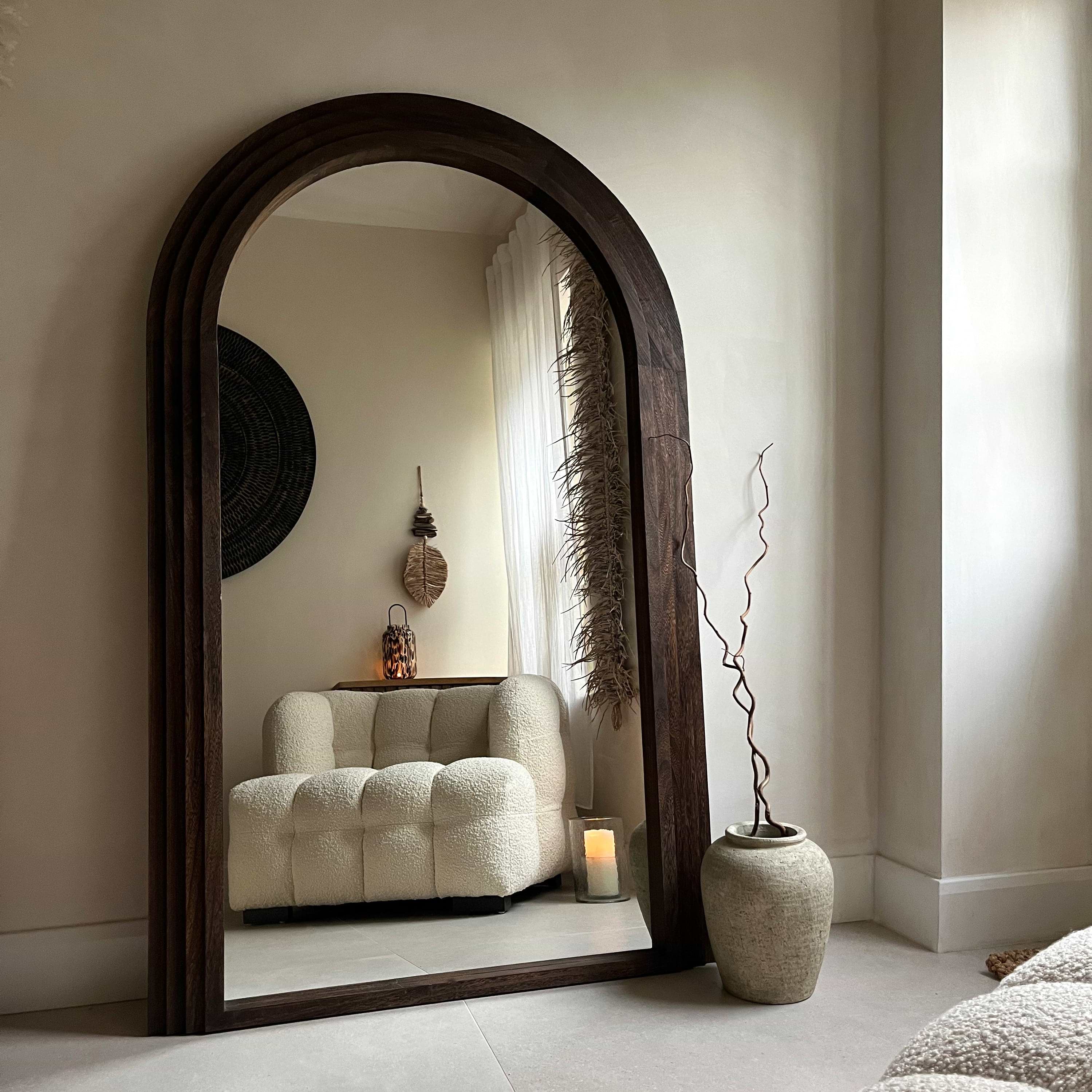 Round Concrete Wall Mirror 110cm x 110cm - Luciana
