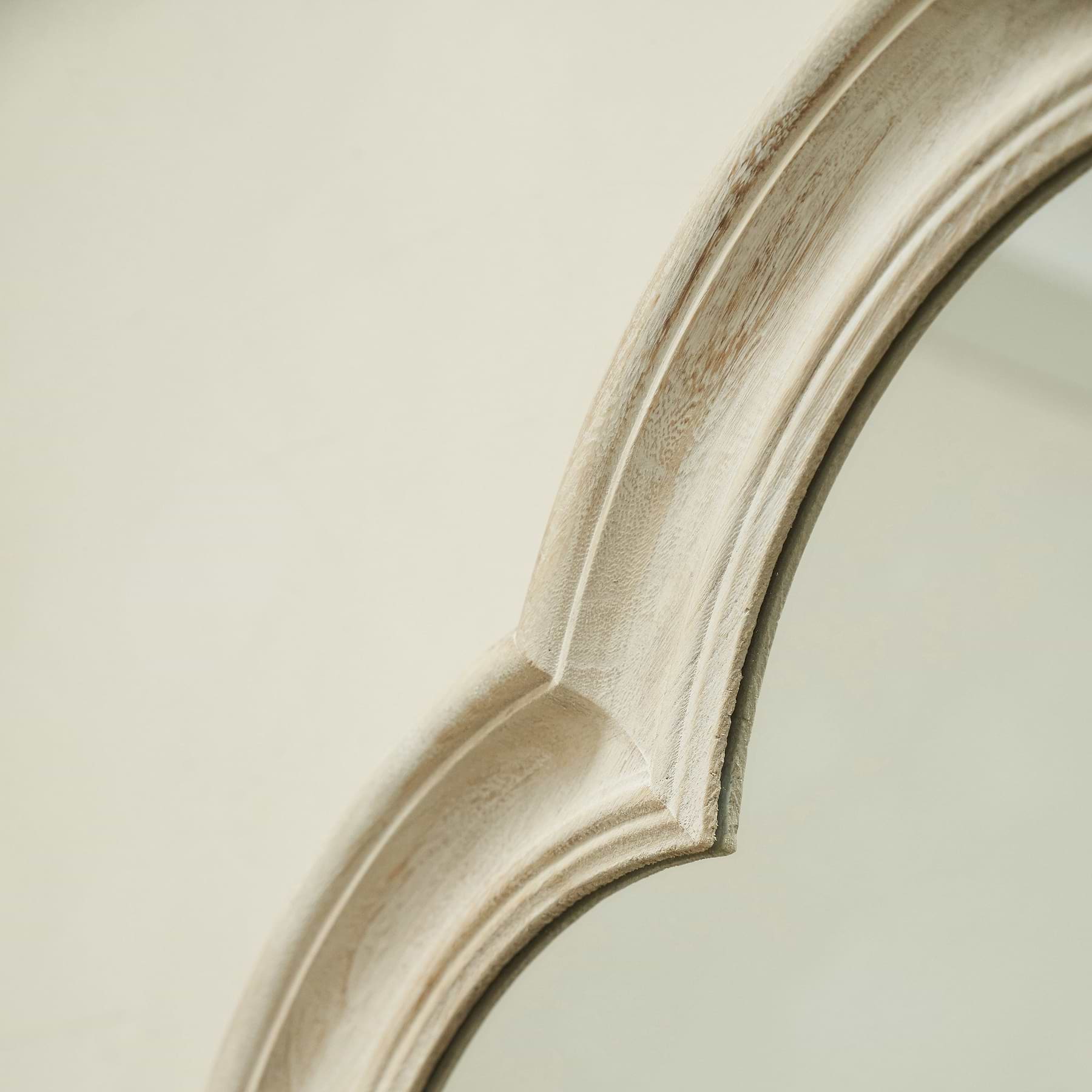 White Washed Wood Arched Mirror 120cm x 80cm - Melilla