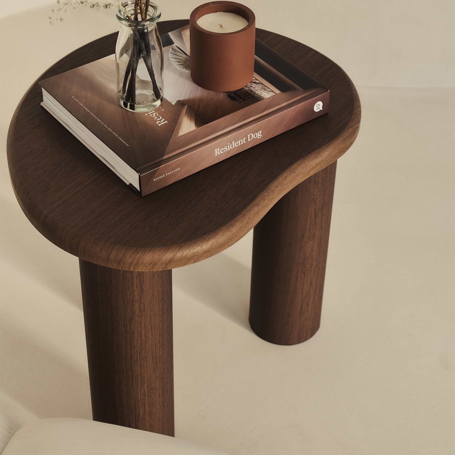 Dark Wood Irregular Wooden Side Table - Savanna