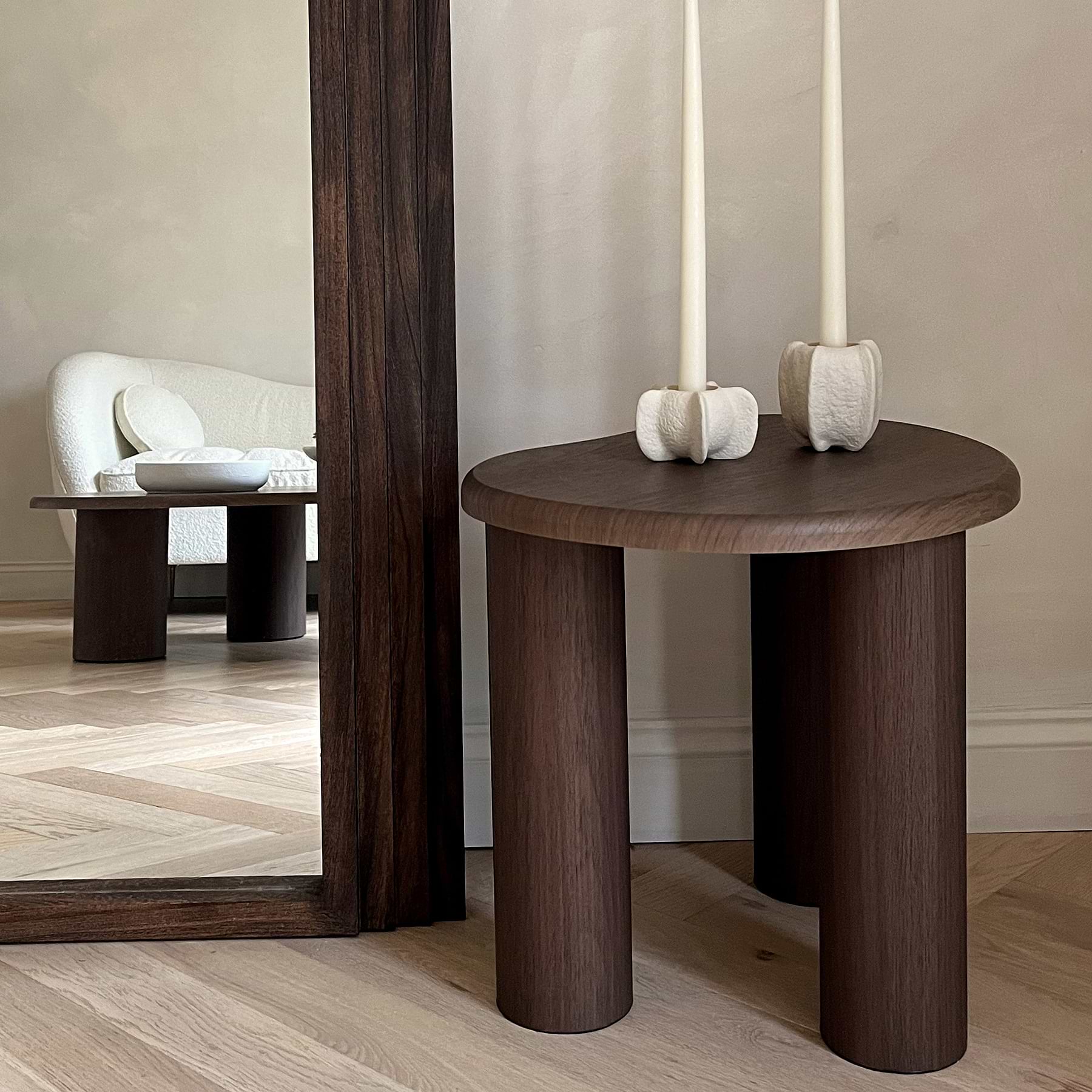 Dark Wood Irregular Wooden Side Table - Savanna