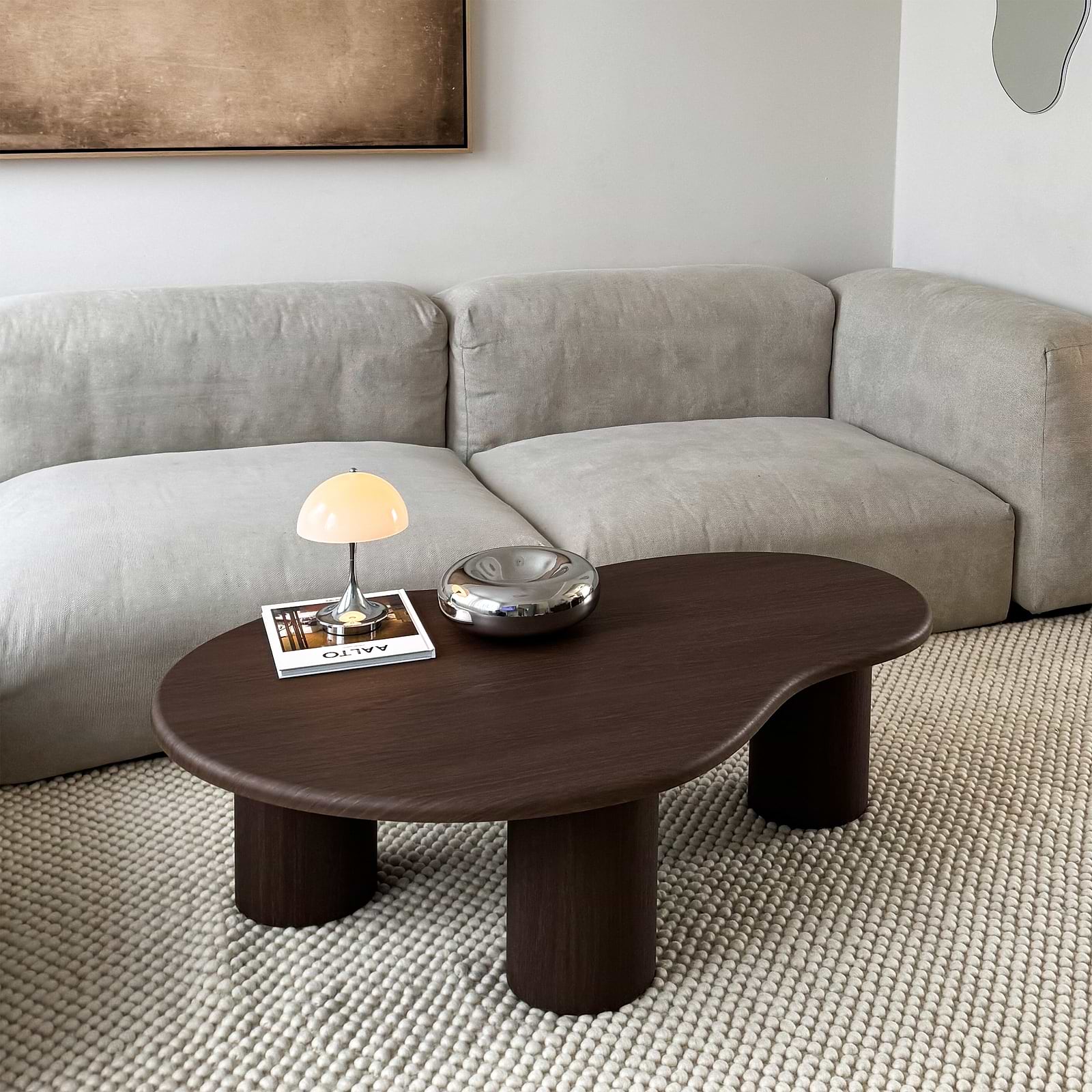 Large Dark Wood Irregular Wooden Coffee Table - Savanna