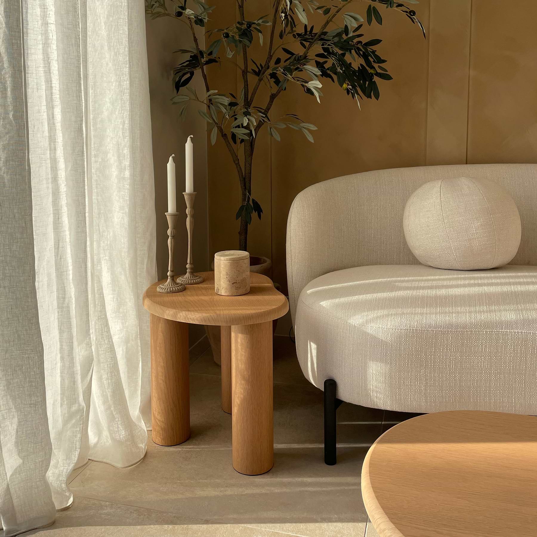 Light Wood Irregular Wooden Side Table - Savanna