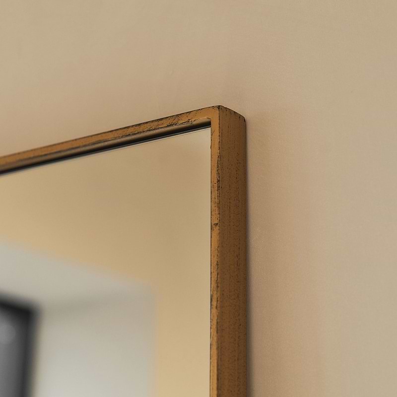 Full Length Gold Rectangular Extra Large Metal Mirror 190cm x 120cm - Theo