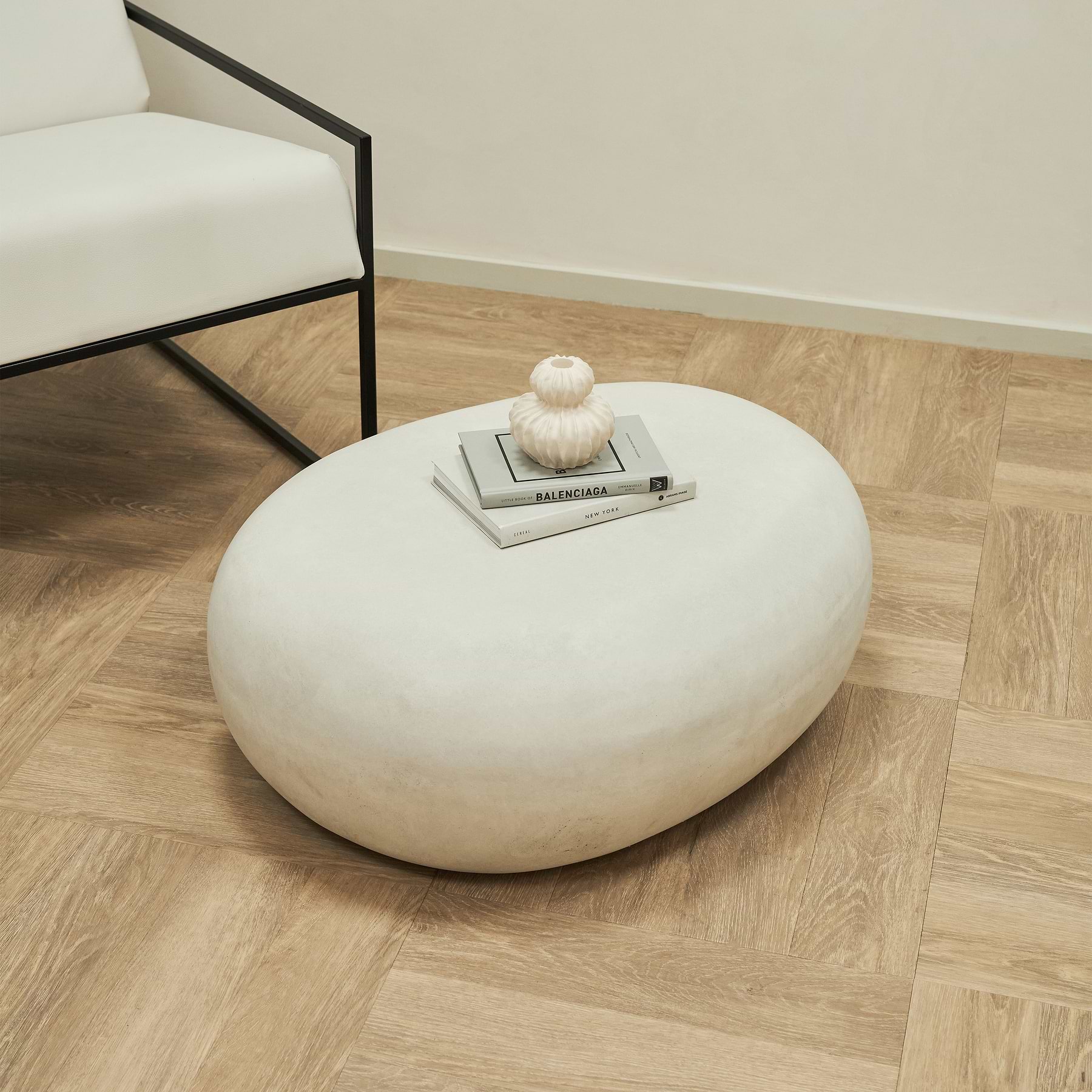 Minimal Concrete Pebble Coffee Table - Zola