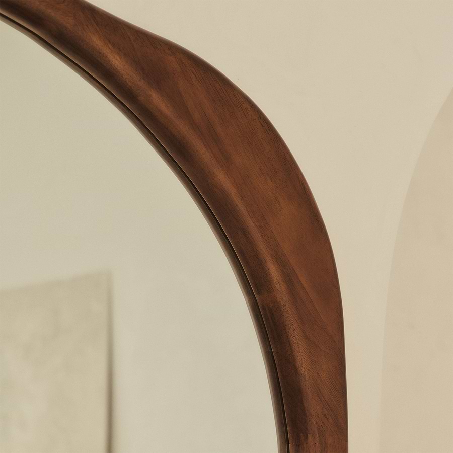 Arcurva - Extra Large Full Length Dark Wood Irregular Mirror 190x110cm