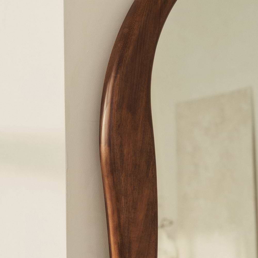 Arcurva - Extra Large Full Length Dark Wood Irregular Mirror 190x110cm