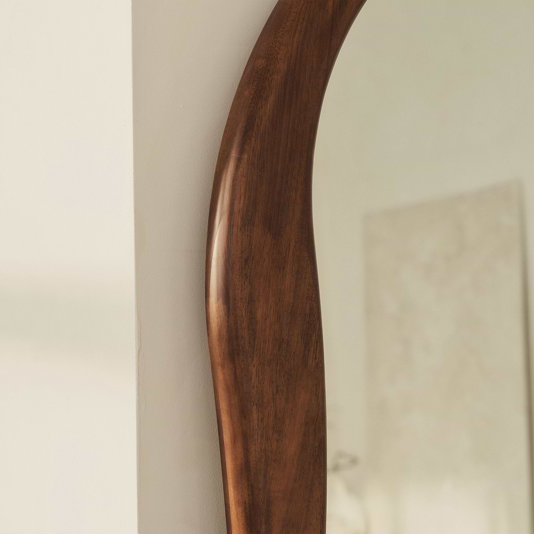 Arcurva - Extra Large Full Length Dark Wood Irregular Mirror 190x110cm