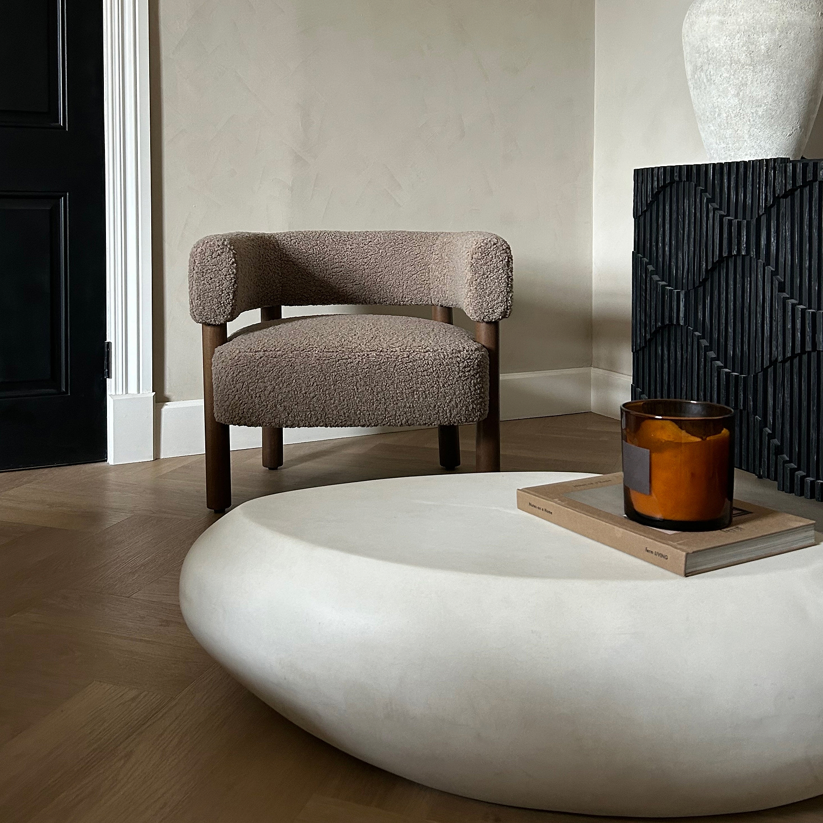 Extra Large Minimal Concrete Pebble Coffee Table - Zola