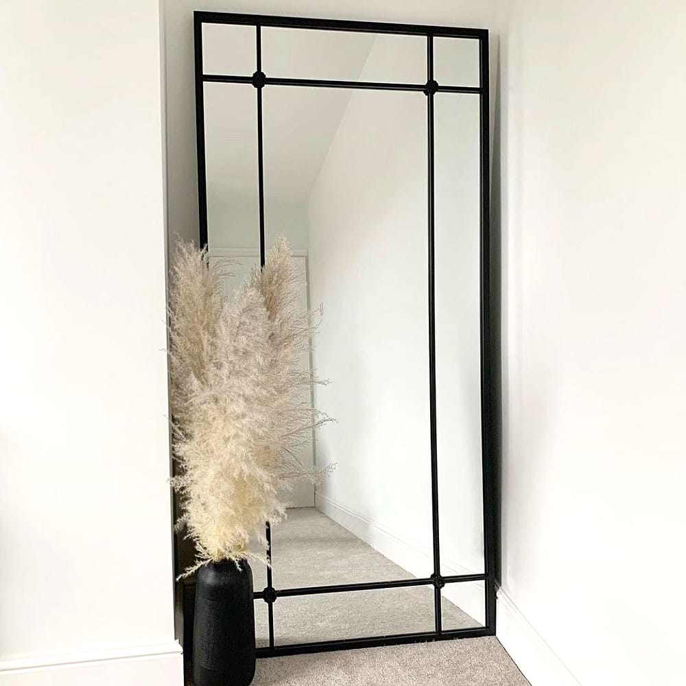 Black Industrial Full Length Metal Mirror 170cm x 80cm - Citadella
