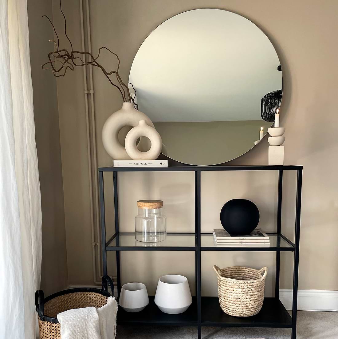 Frameless Contemporary Round Wall Mirror 90cm x 90cm - Edge