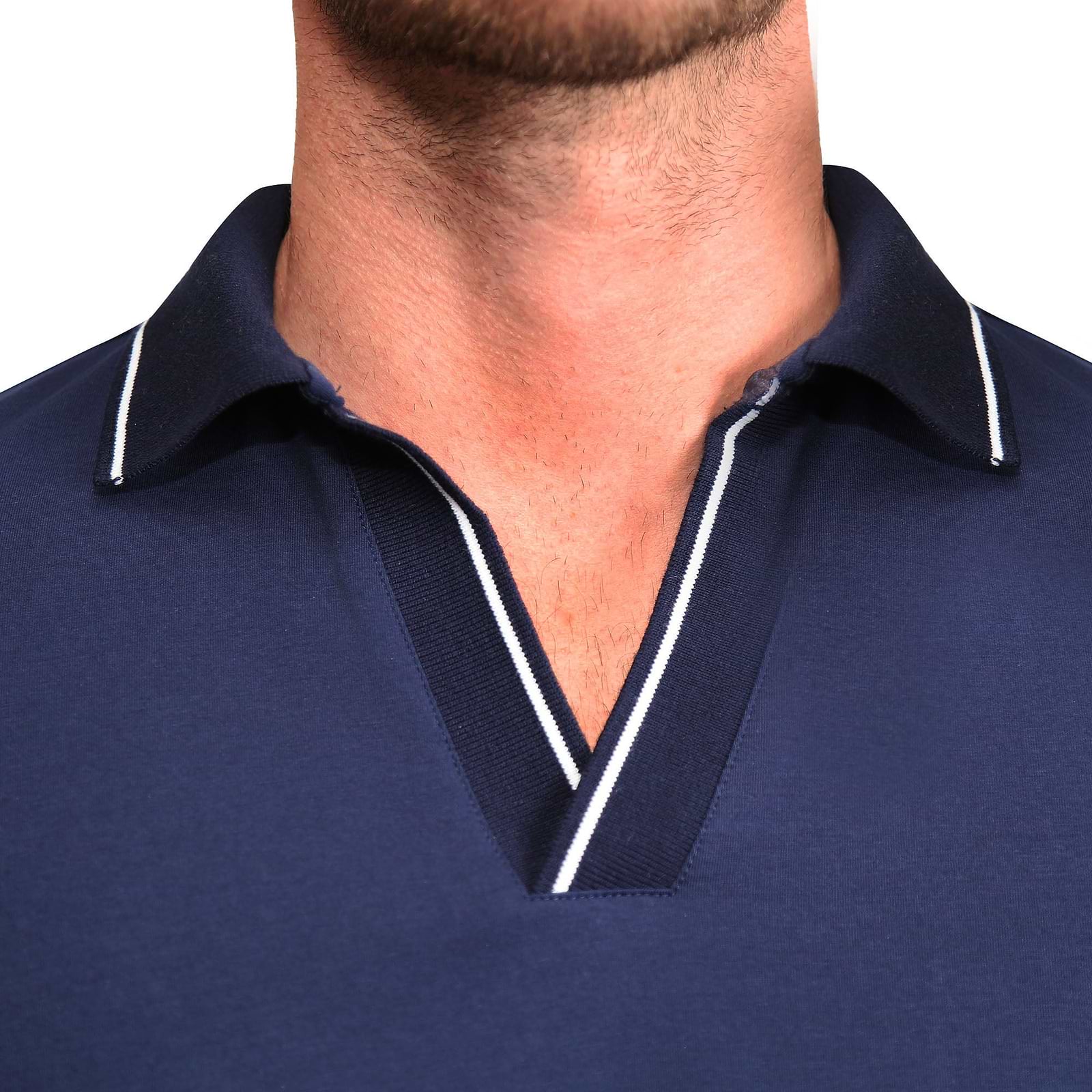 "The Rhett" Navy With White Tipped Polo
