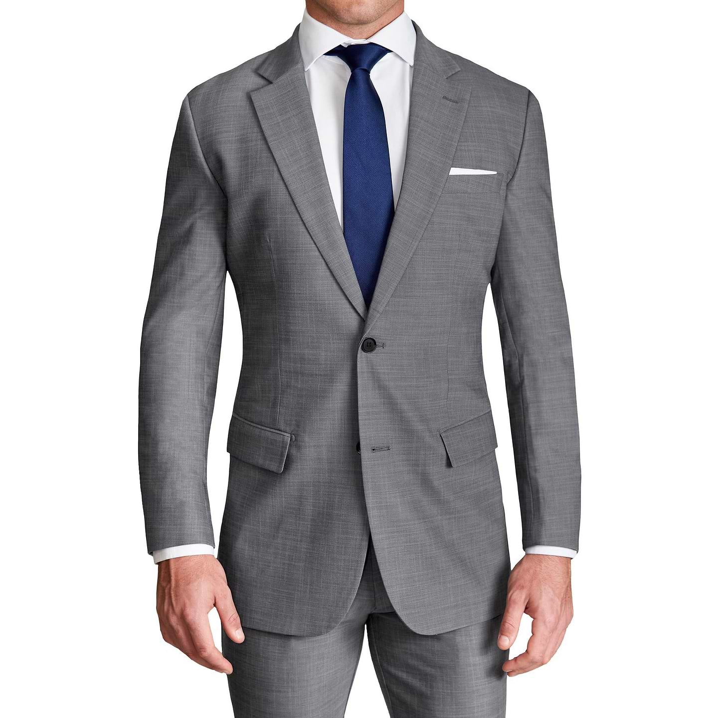 Athletic Fit Stretch Suit - Solid Grey